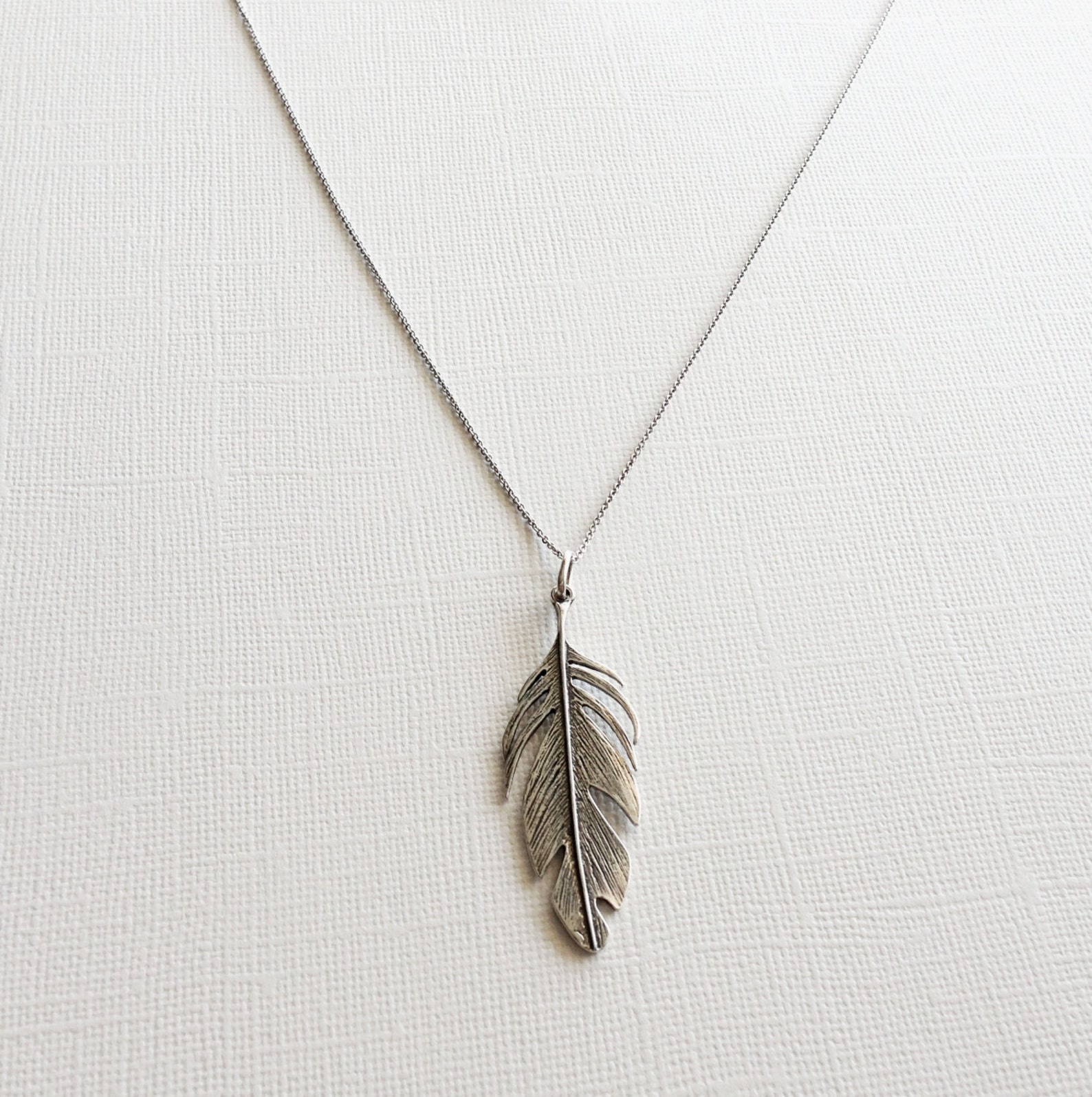 Ancient Feather Necklace in Sterling Silver - Etsy
