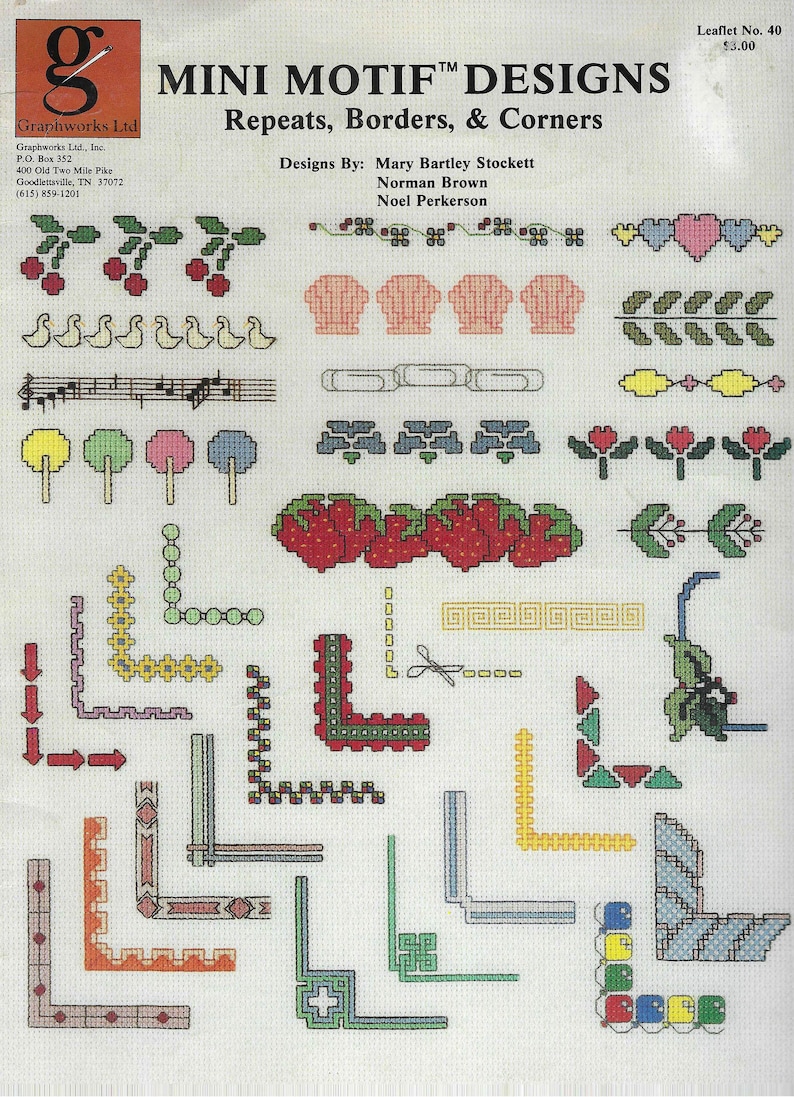 Mini Motifs Border Design PDF Pattern - Etsy