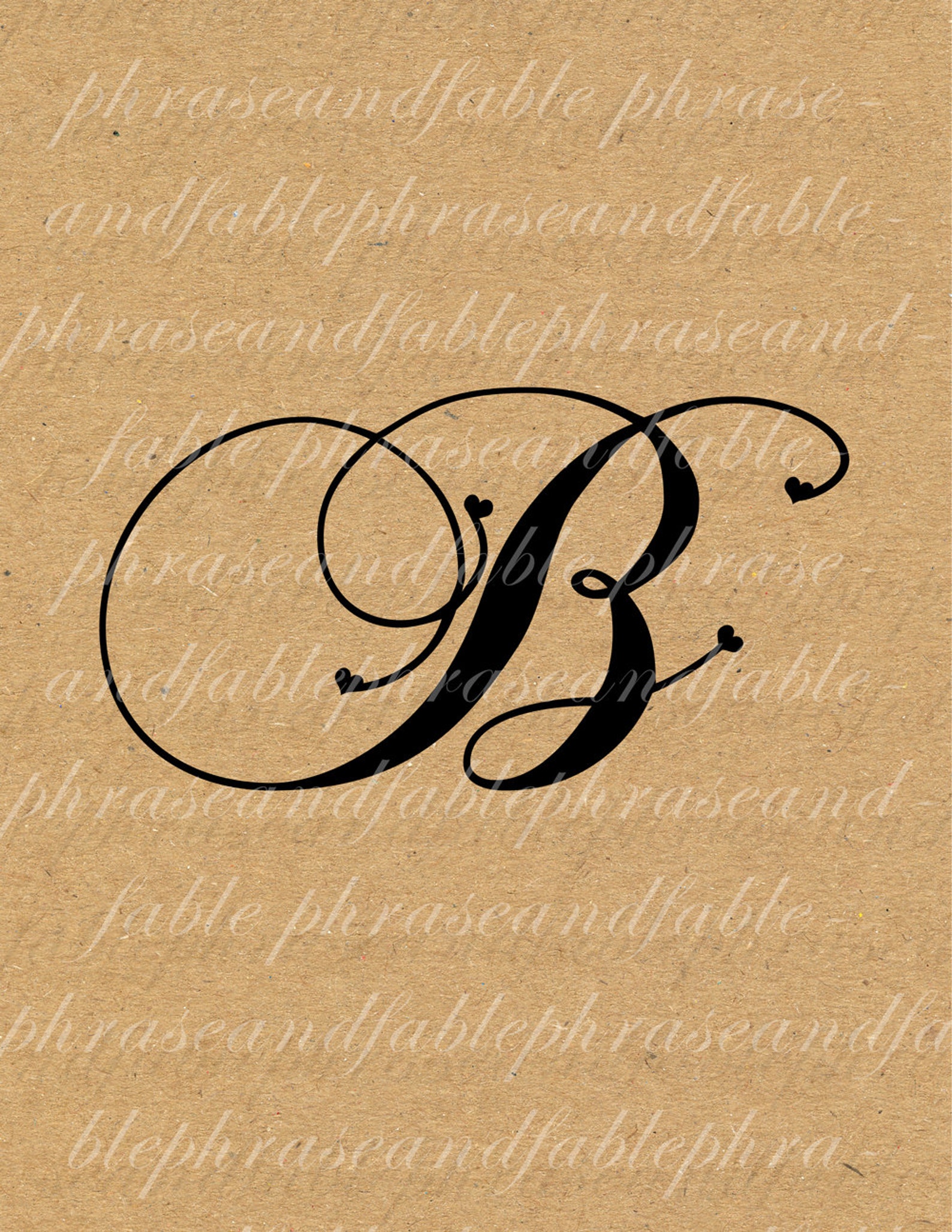 Letter B Hearts 273 Digital Download Alphabet Initial Name Glyph ...