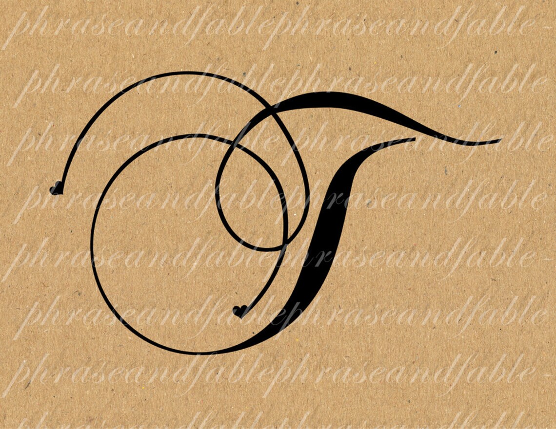 Letter T Hearts 290 Digital Download Alphabet Initial Name Glyph ...