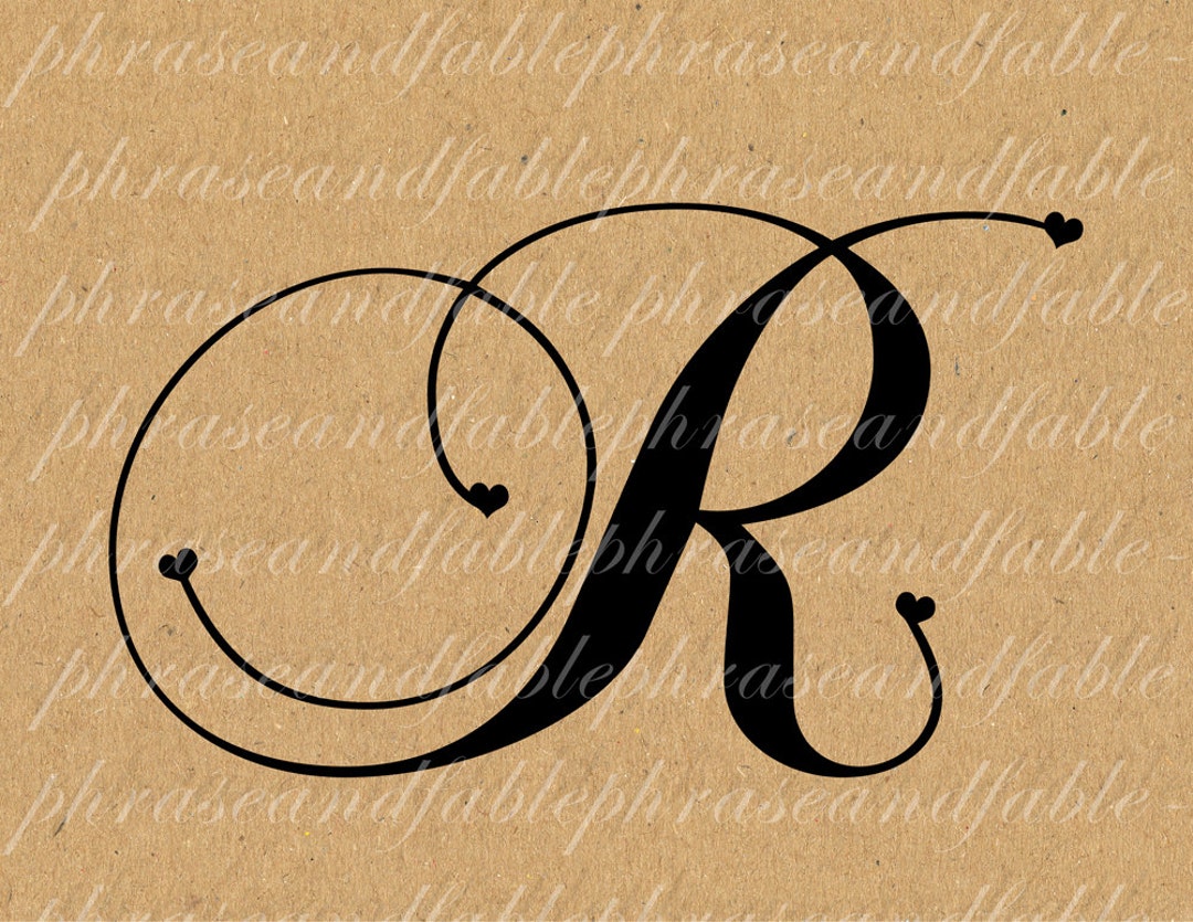 Letter R Hearts 288 Digital Download Alphabet Initial Name Glyph ...