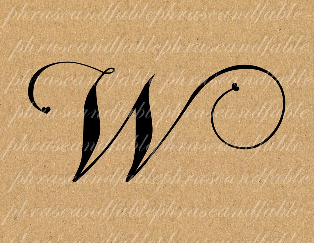 Letter W Hearts 293 Digital Download Alphabet Initial Name Glyph ...