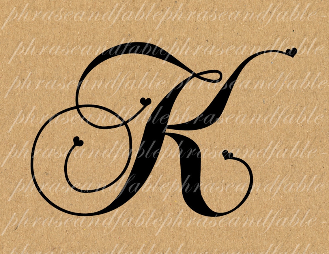 Letter K Hearts 281 Digital Download Alphabet Initial Name Glyph ...