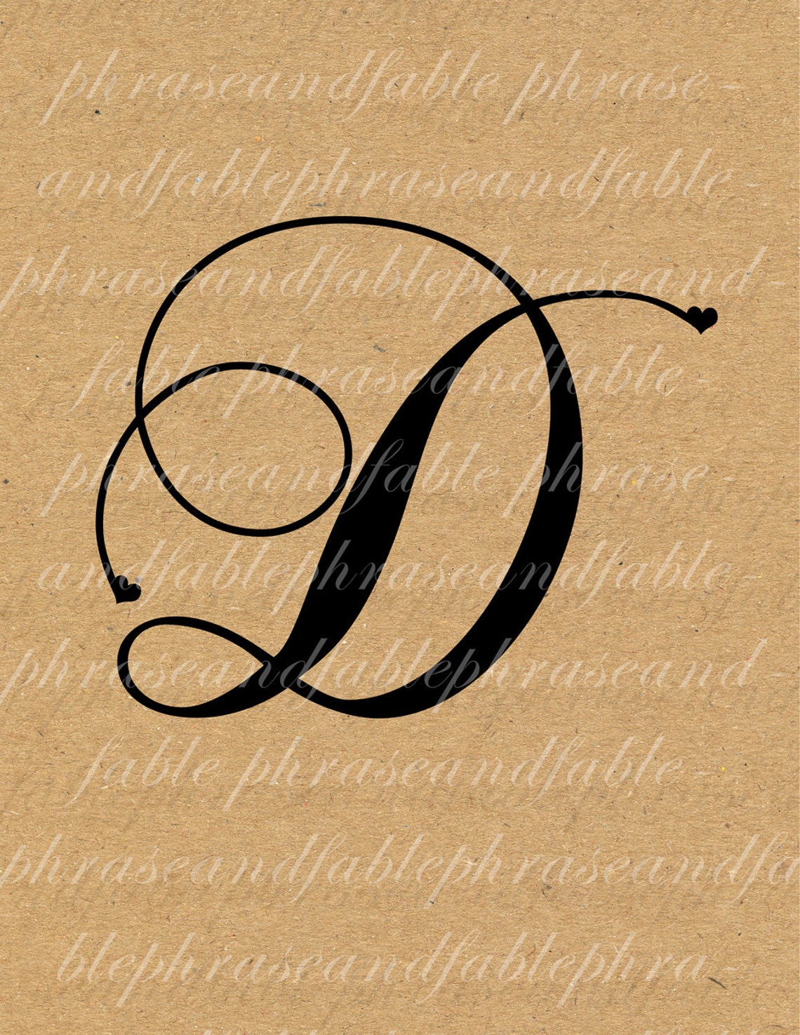 Letter D Hearts 275 Digital Download Alphabet Initial Name Glyph ...