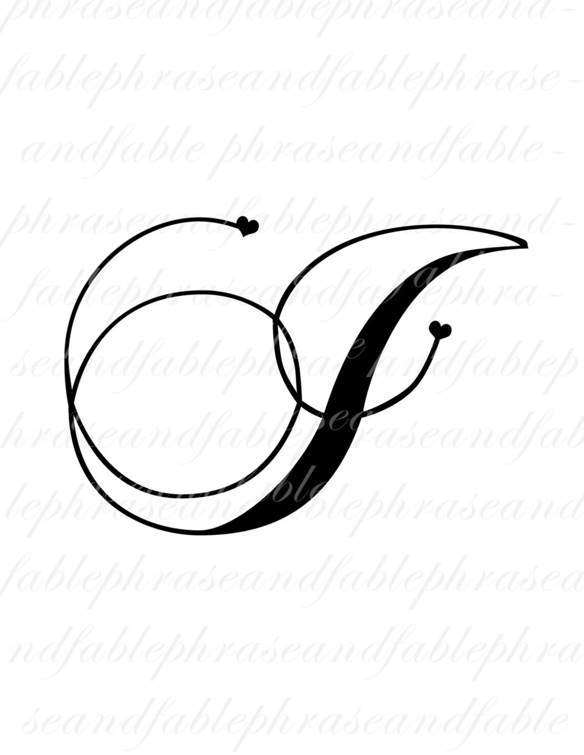 Letter J Hearts 280 Digital Download Alphabet Initial Name Glyph ...