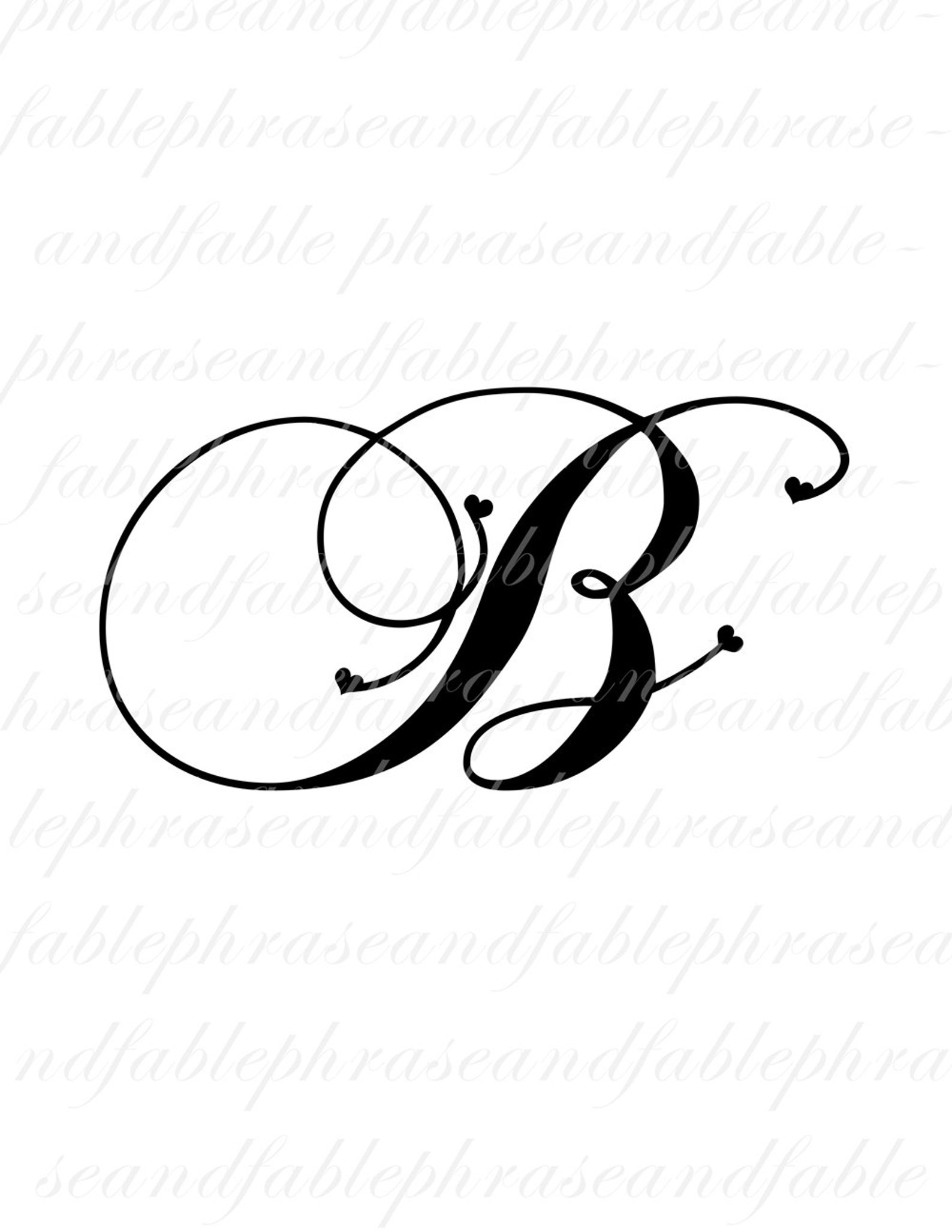 Letter B Hearts 273 Digital Download Alphabet Initial Name Glyph ...
