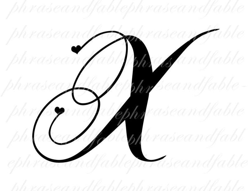 Letter X Hearts 294 Digital Download Alphabet Initial Name Glyph ...