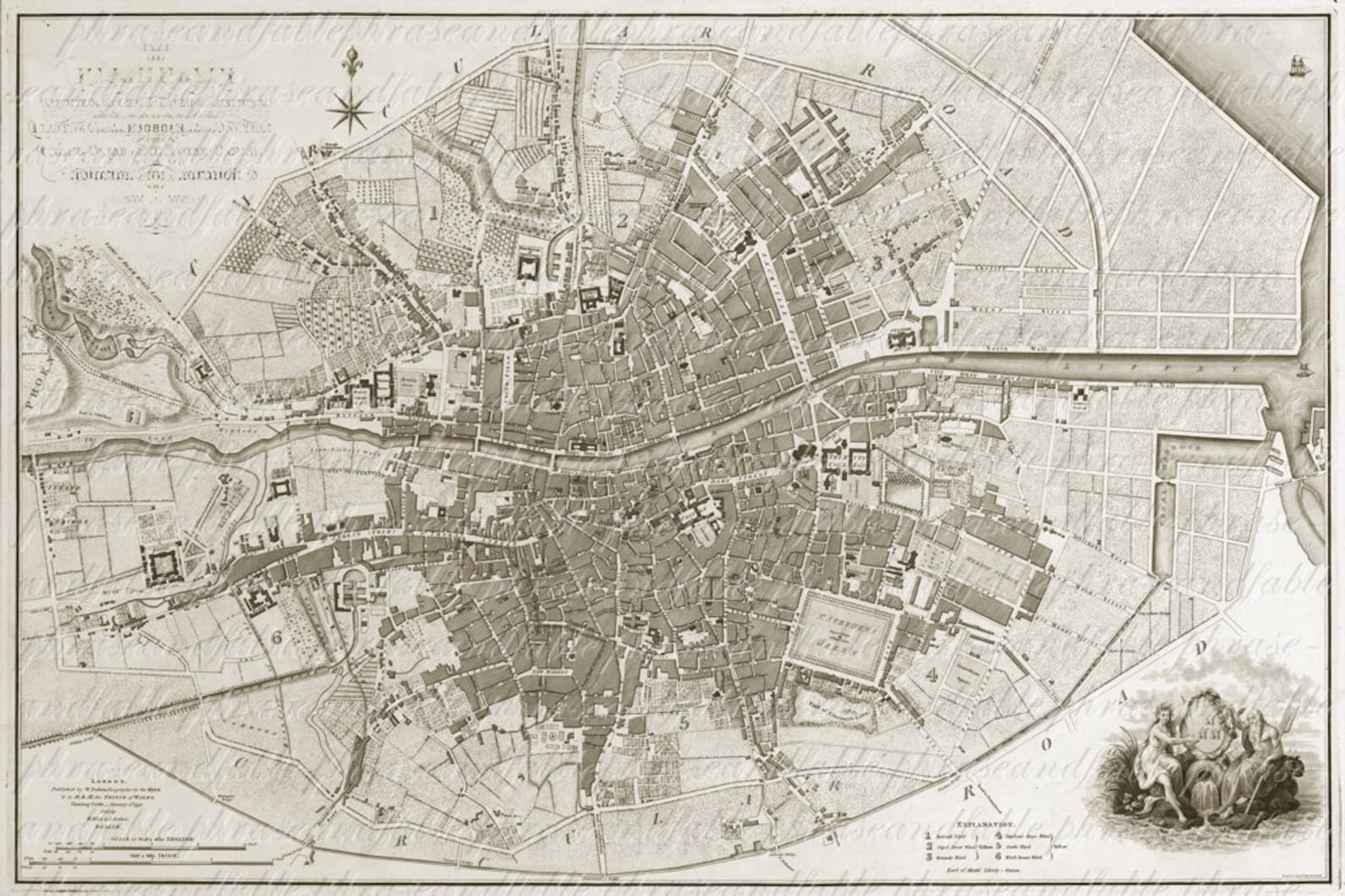 Map of Dublin From the 1700s 115 Dublin Ireland Geography Map ...