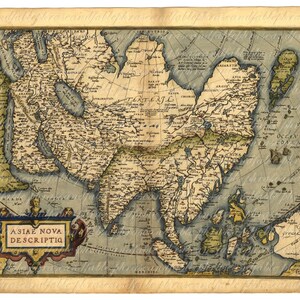 Map of Asia From the 1500s Japan Borneo New Guinea China India Thailand ...