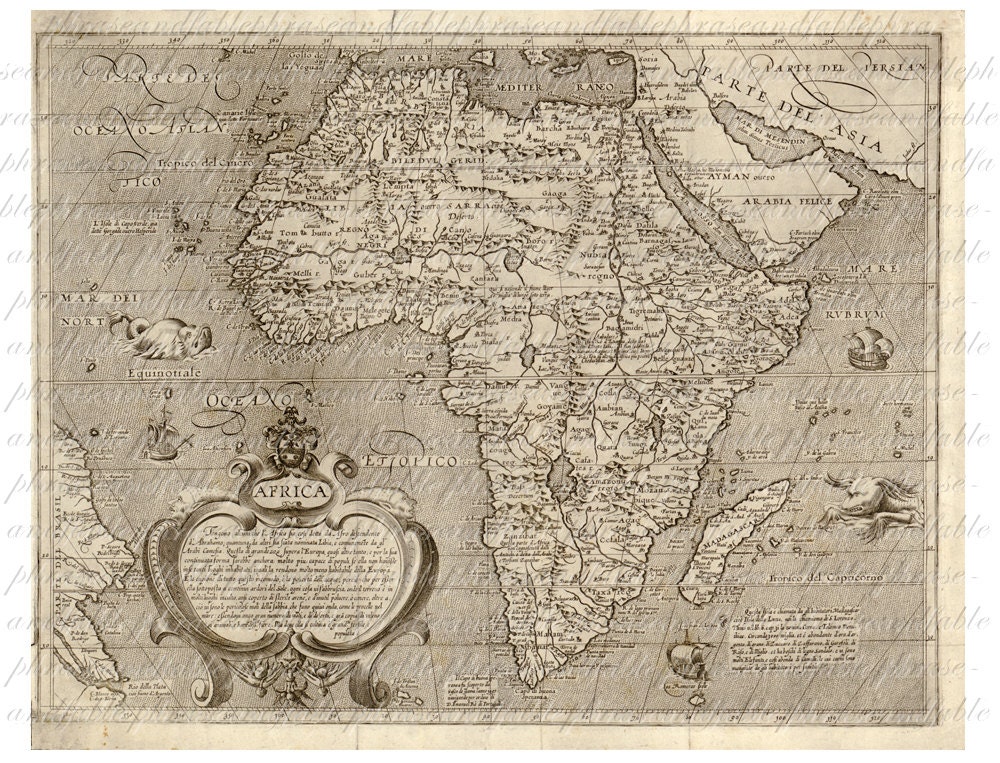 Map of Africa From the 1600s 201 Ancient Old World Cartography ...
