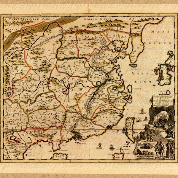 1700s Map of Asia - Etsy