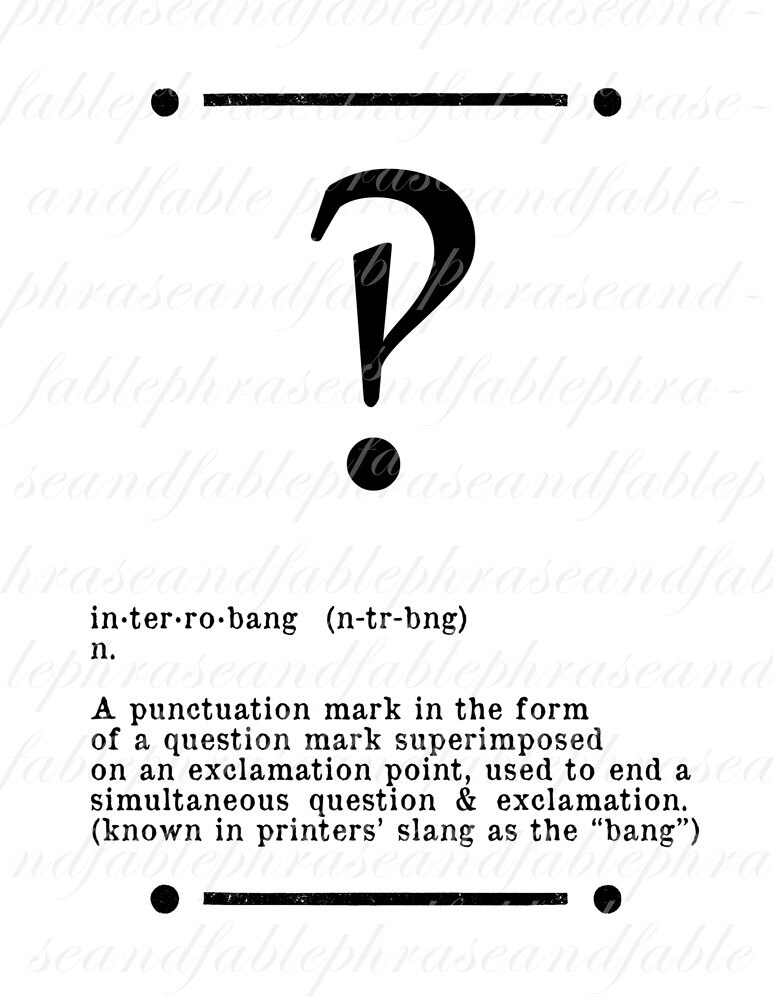 Interrobang 174 Vintage Digital Clip Art Grammar Writing - Etsy