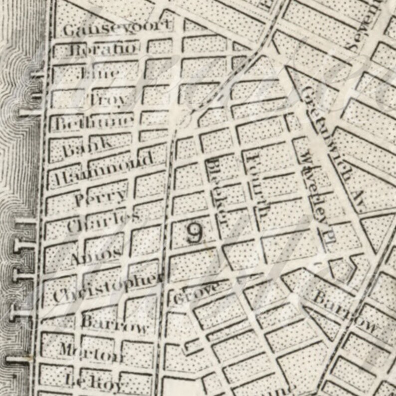 Map of New York From the 1800s 148 Cartography Vintage Digital Image ...