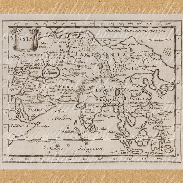 Old World Map of Asia Download - Etsy