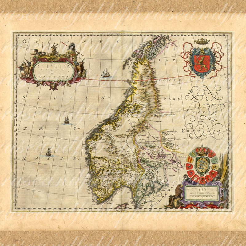 Antique Bergen Map - Etsy