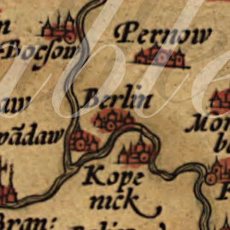 Map of Germany From the 1500s 092 Berlin Munich Frankfurt Hamburg ...