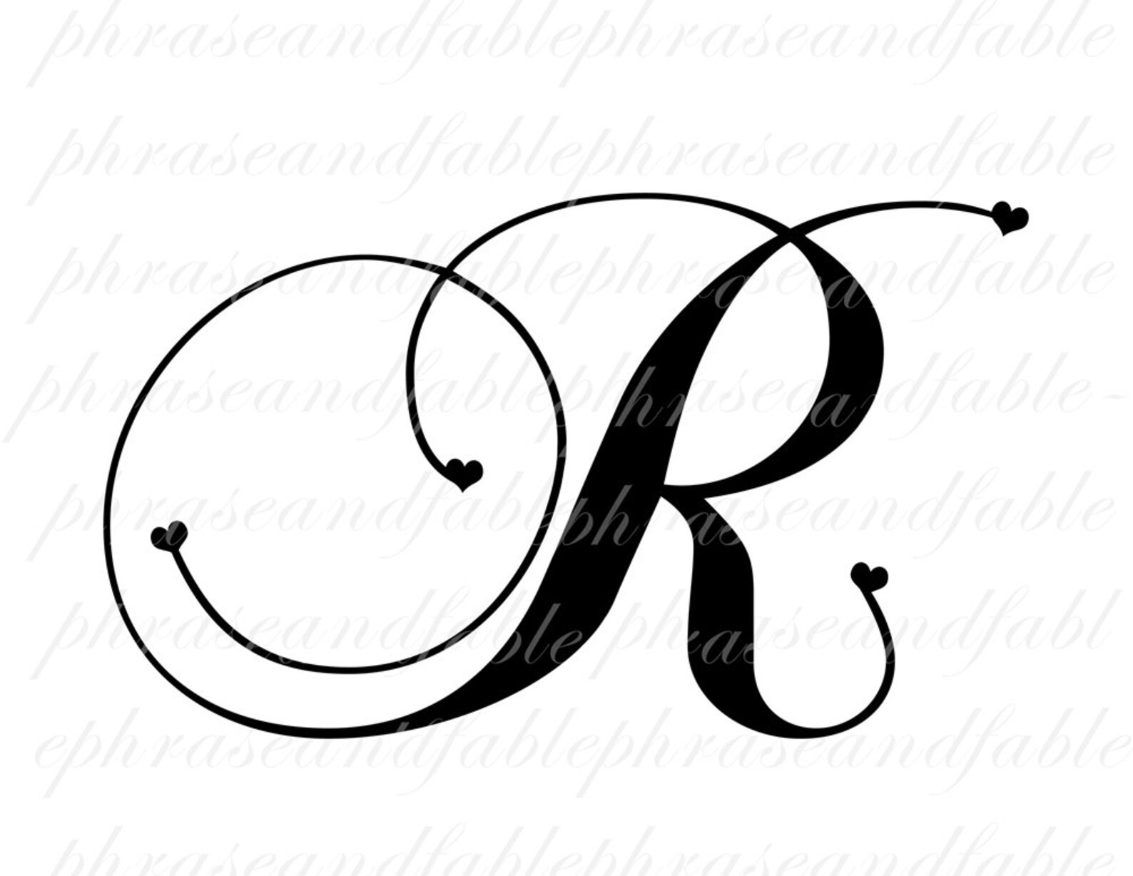 Letter R Hearts 288 Digital Download Alphabet Initial Name Glyph ...