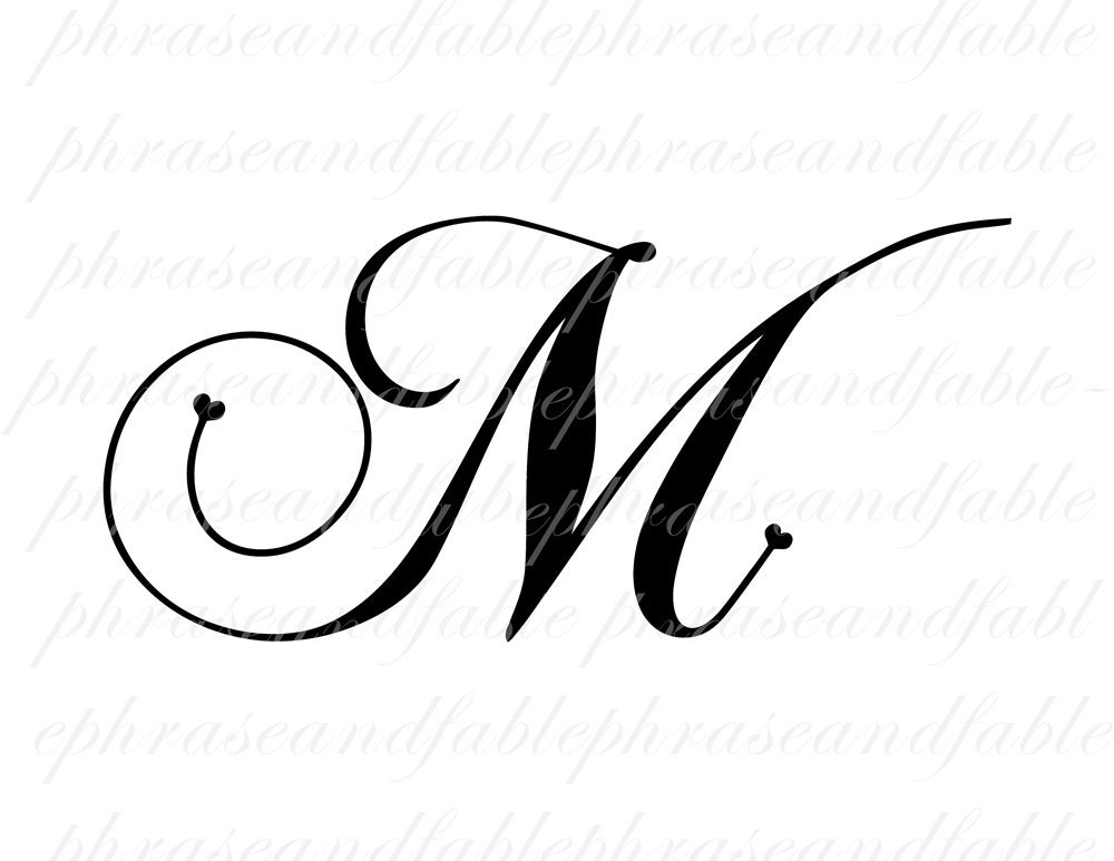 Letter M Hearts 283 Digital Download Alphabet Initial Name Glyph ...