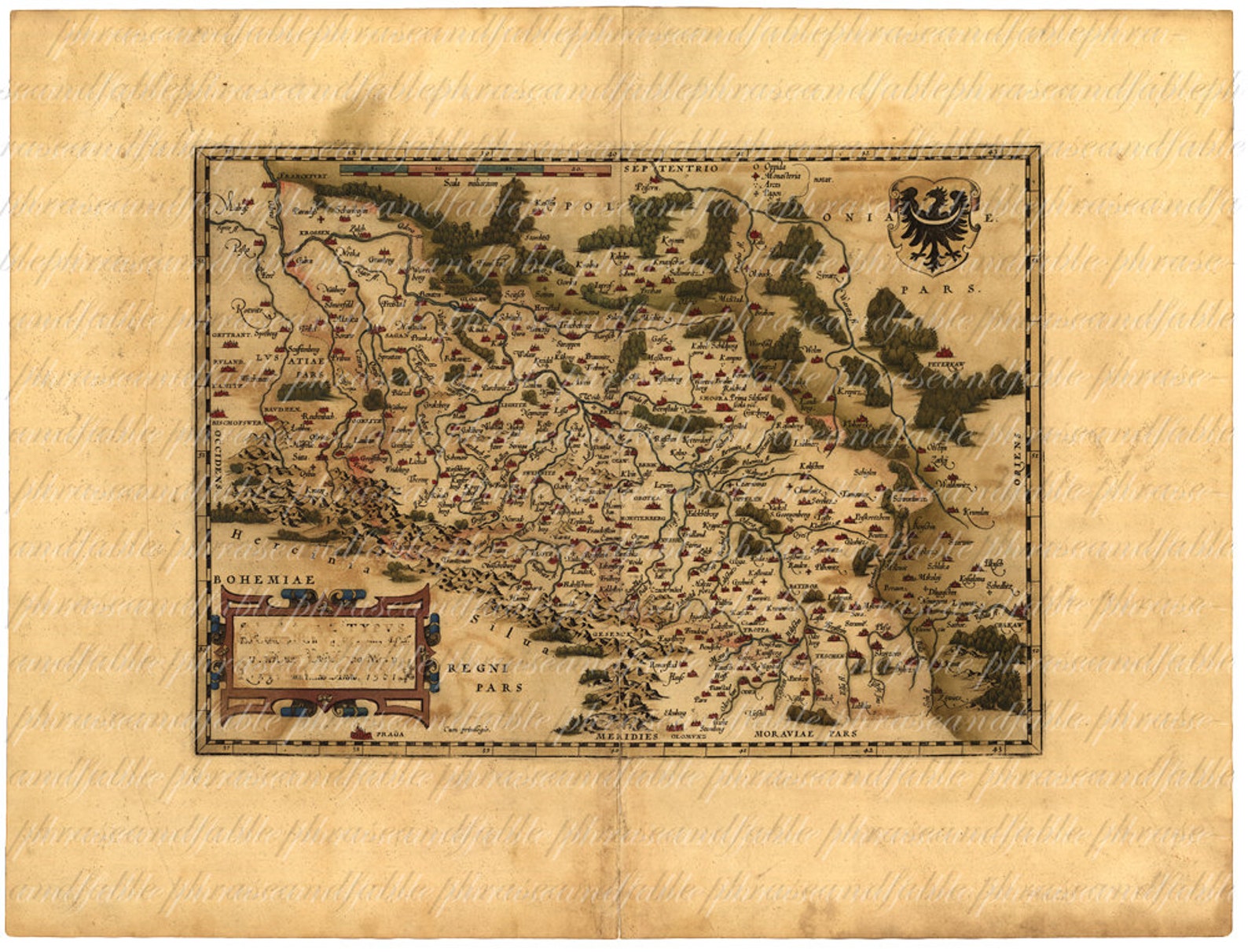 Map of Southwest Poland From the 1500s 221 Old World Digital Last ...
