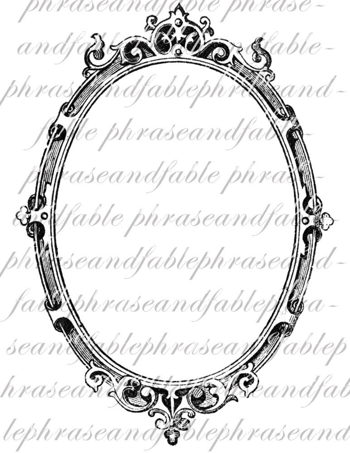 Frame 056 Digital Image Mirror Outline Graphic Vintage Scroll Border ...