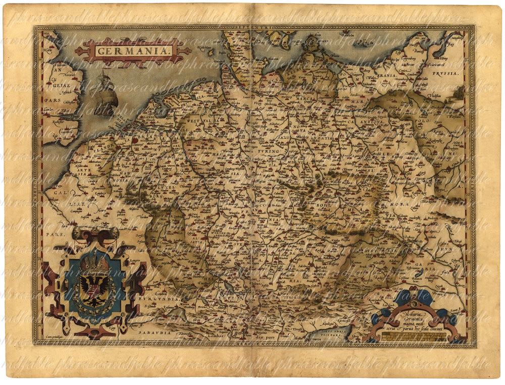 Map of Germany From the 1500s 092 Berlin Munich Frankfurt Hamburg ...
