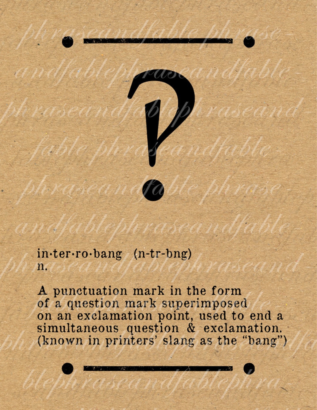 Interrobang 174 Vintage Digital Clip Art Grammar Writing - Etsy
