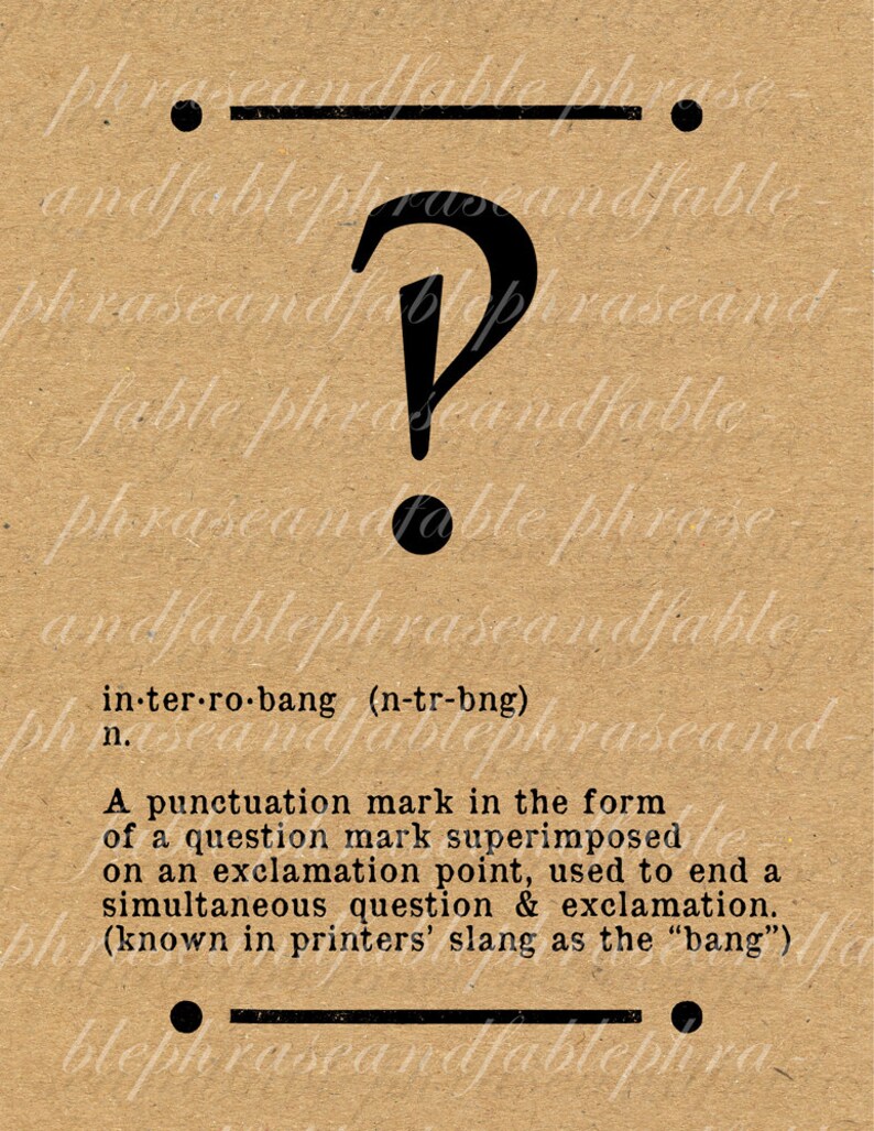 Interrobang 174 Vintage Digital Clip Art Grammar Writing - Etsy