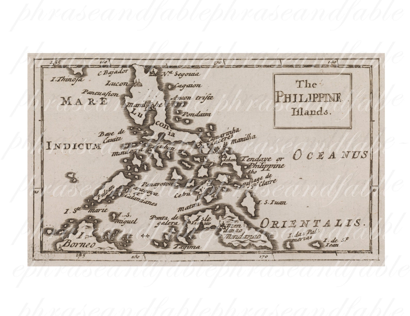 Map of the Philippine Islands the 1600s 369 Manila Panay Mindanao ...