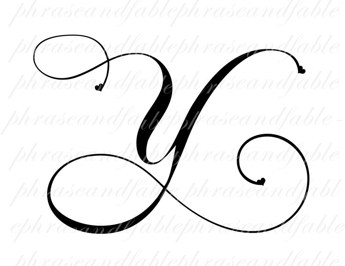 Letter Y Hearts 295 Digital Download Alphabet Initial Name Glyph ...