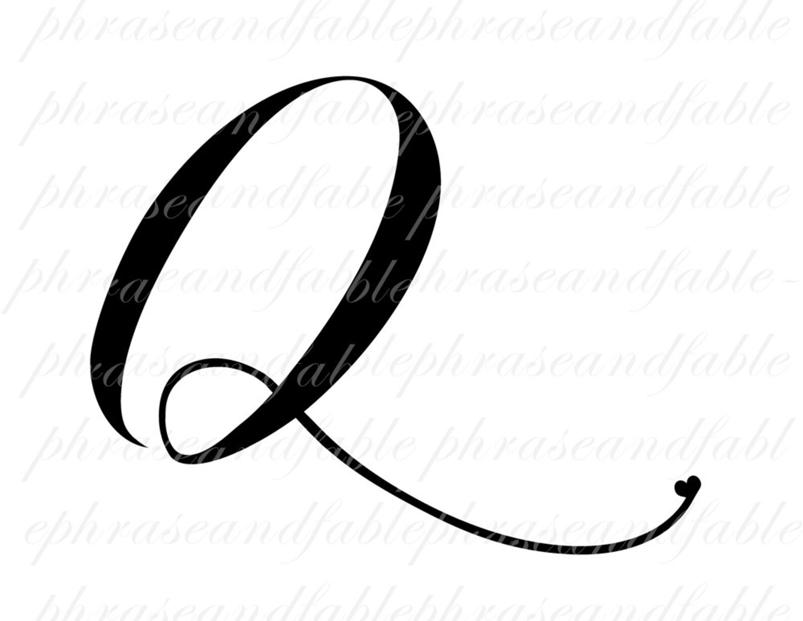 Letter Q Hearts 287 Digital Download Alphabet Initial Name Glyph ...