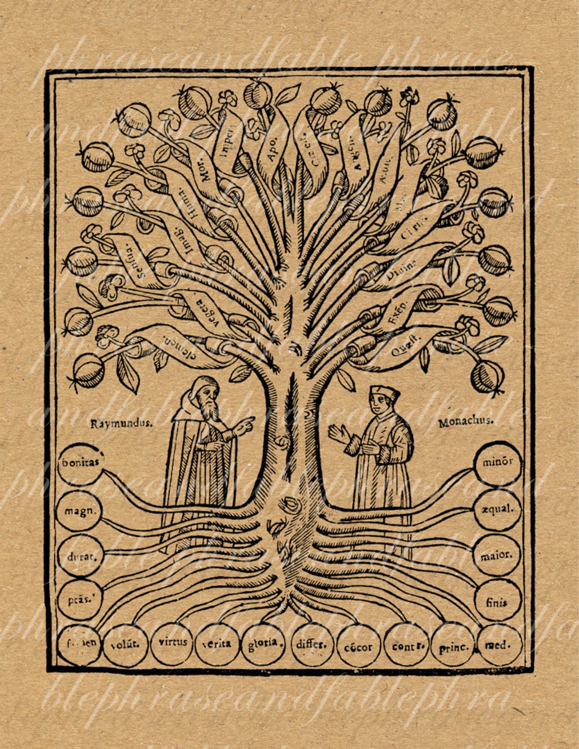 Tree of Knowledge 086 Science Organization Tree Woodcut Phylogeny Genus ...