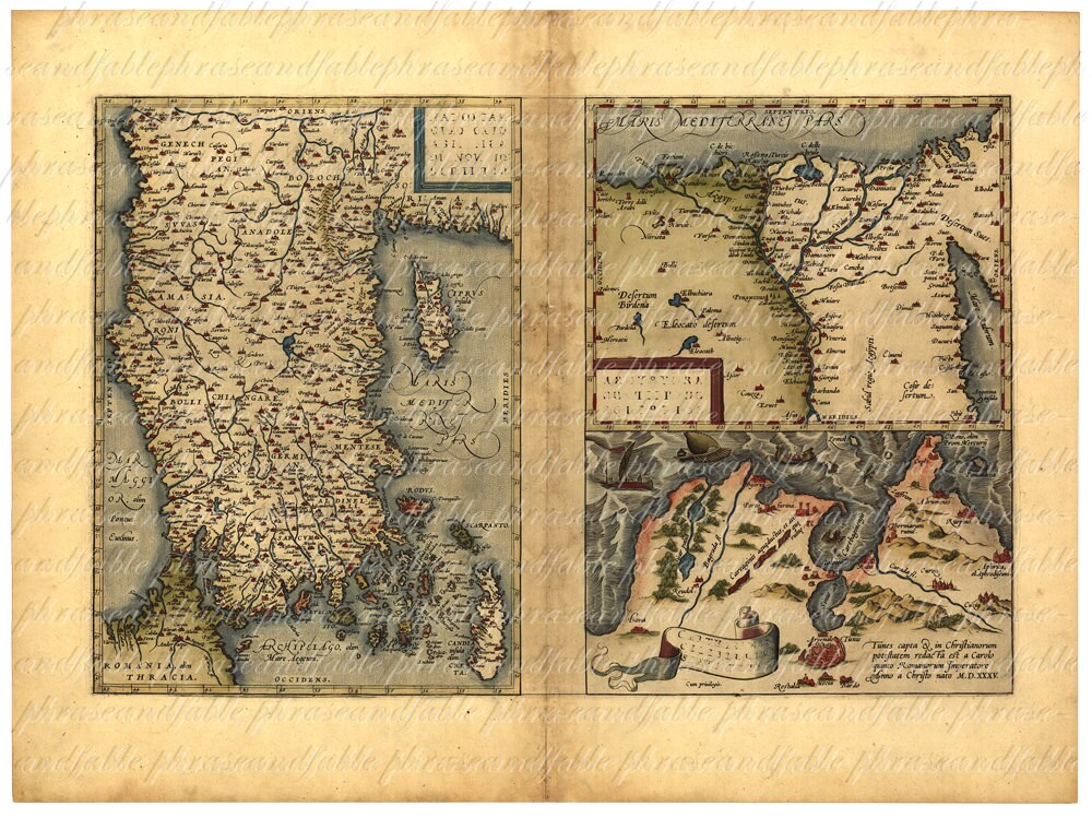 Map of Turkey Egypt Tunisia From the 1500s 112 Middle East Cairo ...