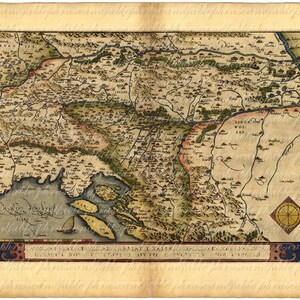 Map of the Balkans From 1500s 107 Ancient Old World Map Vintage Digital ...