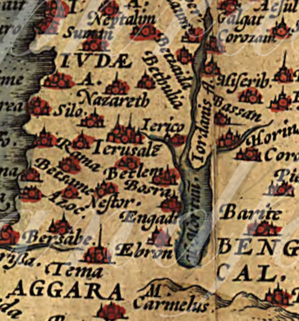 Map of the Middle East From the 1500s Persia Saudi Arabia Cyprus Turkey ...