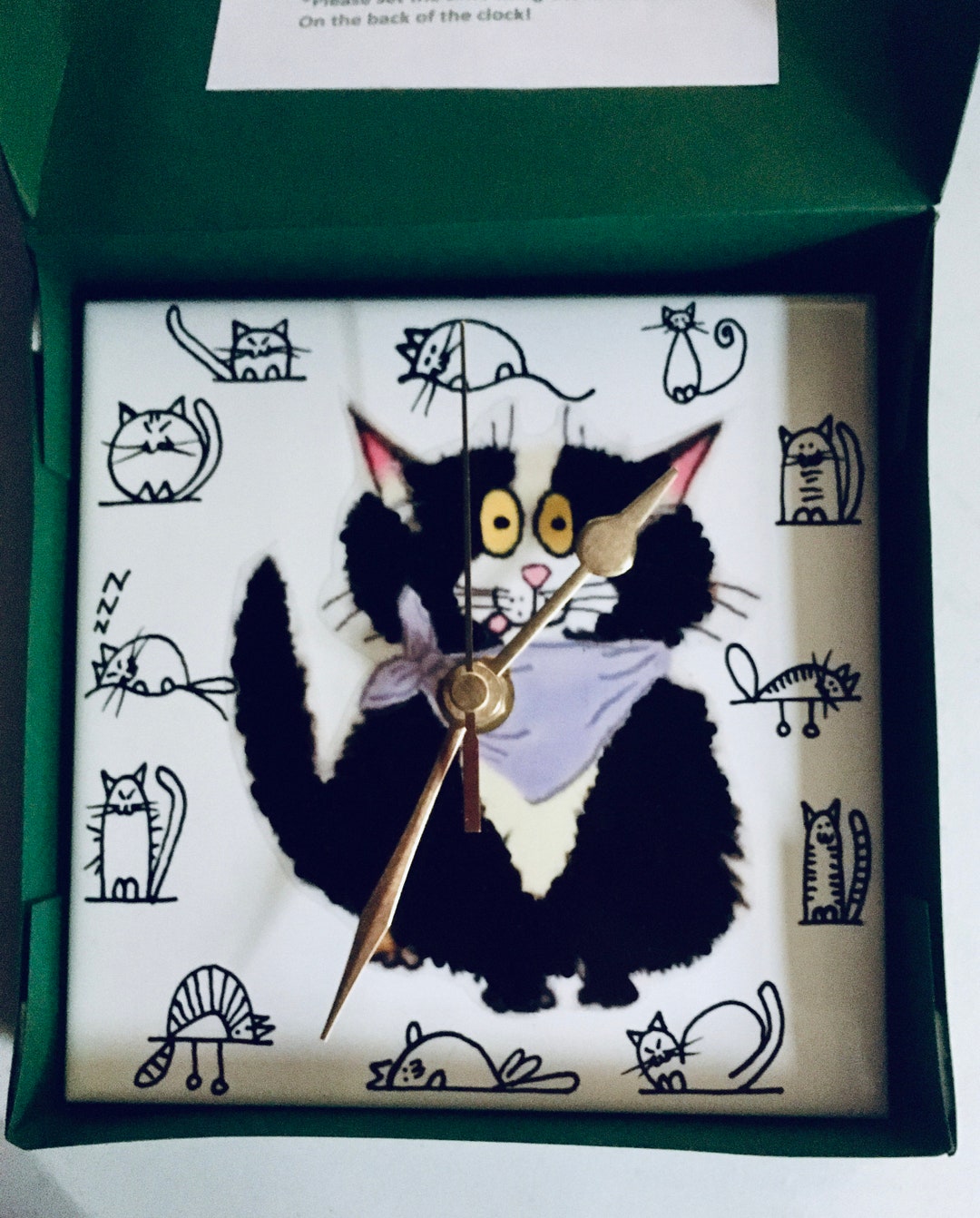 Wall Hanging Tile Cat Clock Cat Clock Keepsake Unique Gift - Etsy UK
