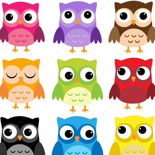 Owl Clip Art Owl Clipart Cute Sweet Whimsical Pink - Etsy