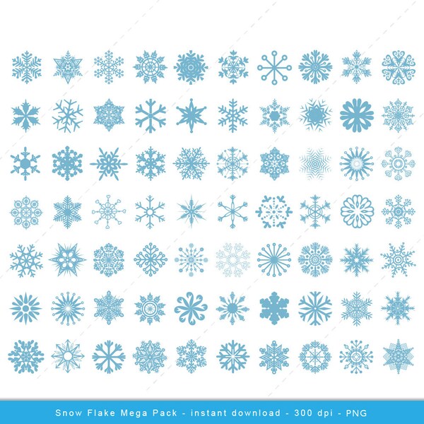 Snow Flake Clip Art - Etsy