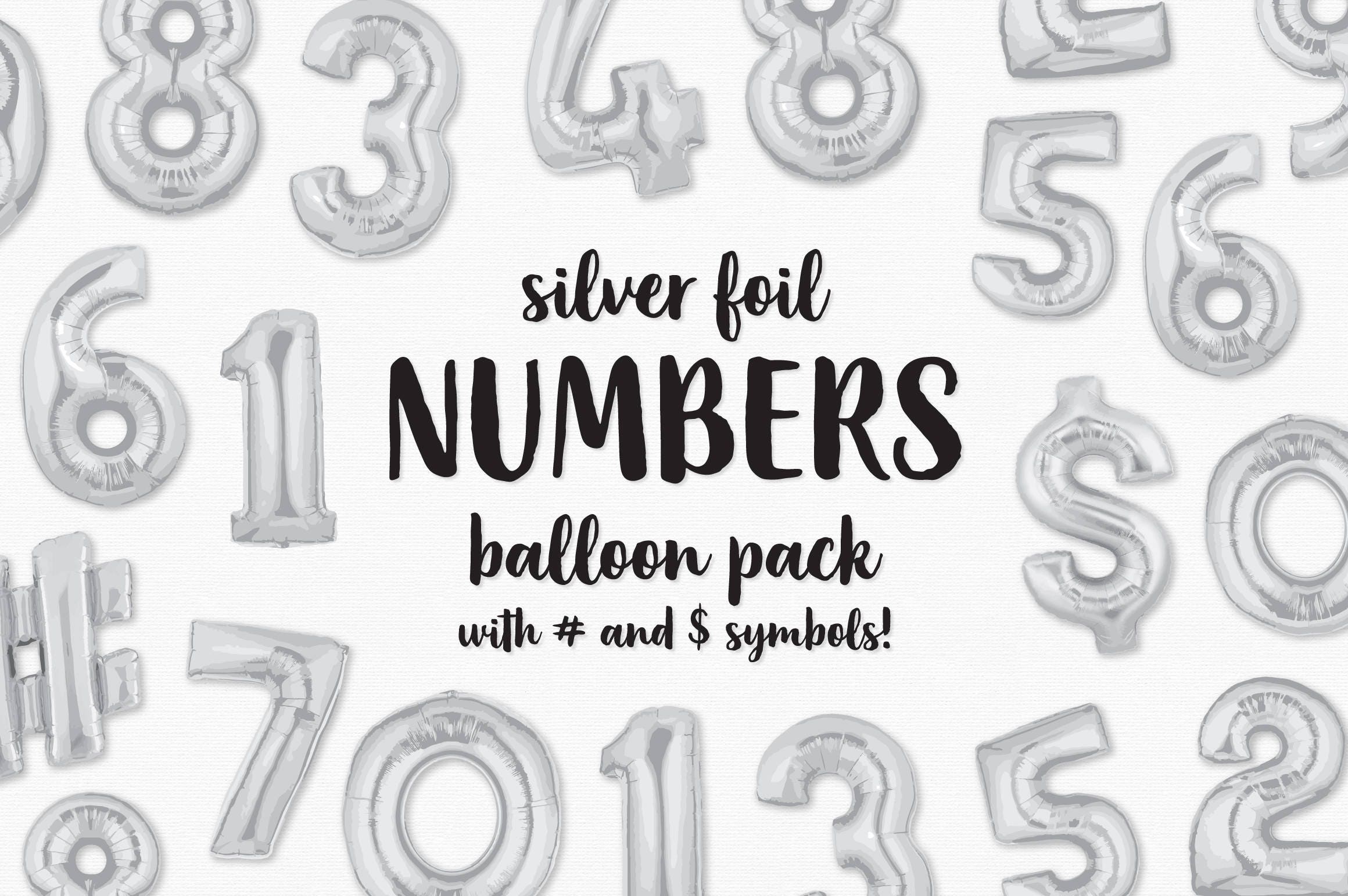 Silver Foil Balloon Numbers Clip Art - Silver Numbers - Balloon Party ...