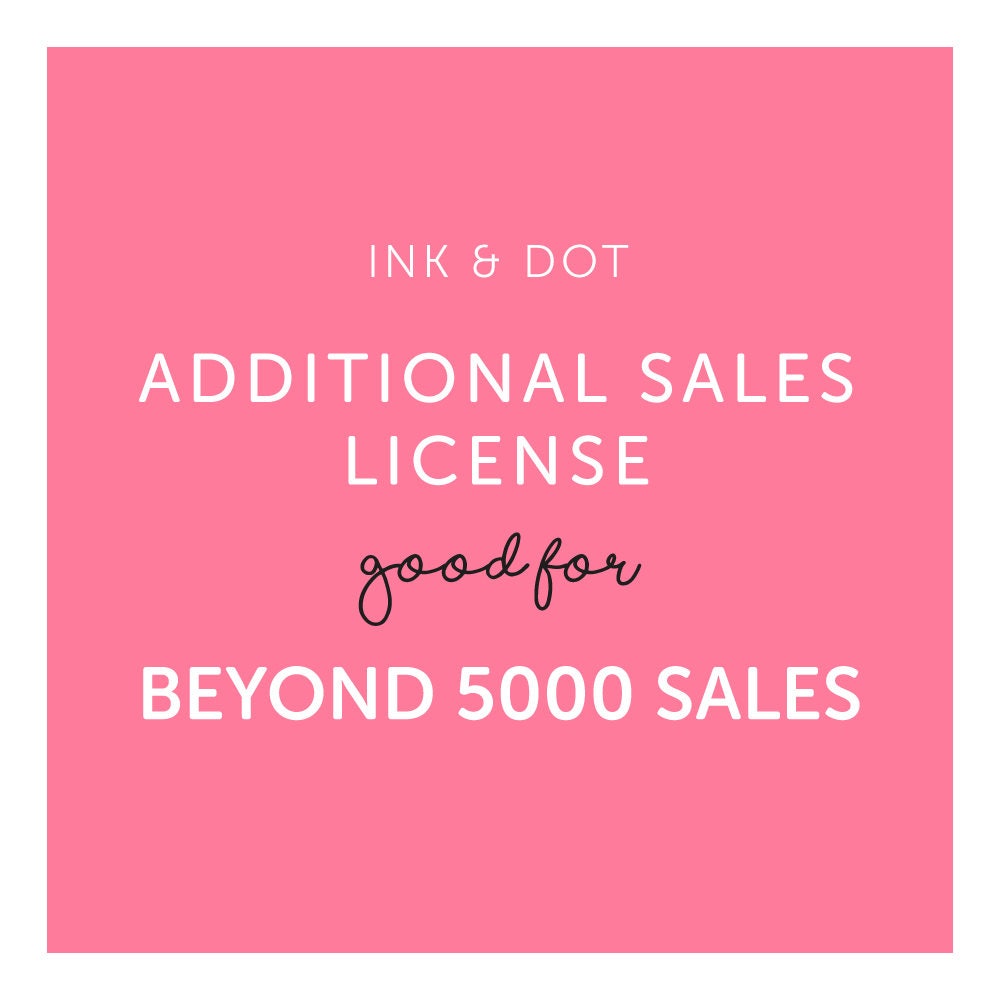 Additional Sales License for Beyond 5000 Sales of One Clipart Set ...