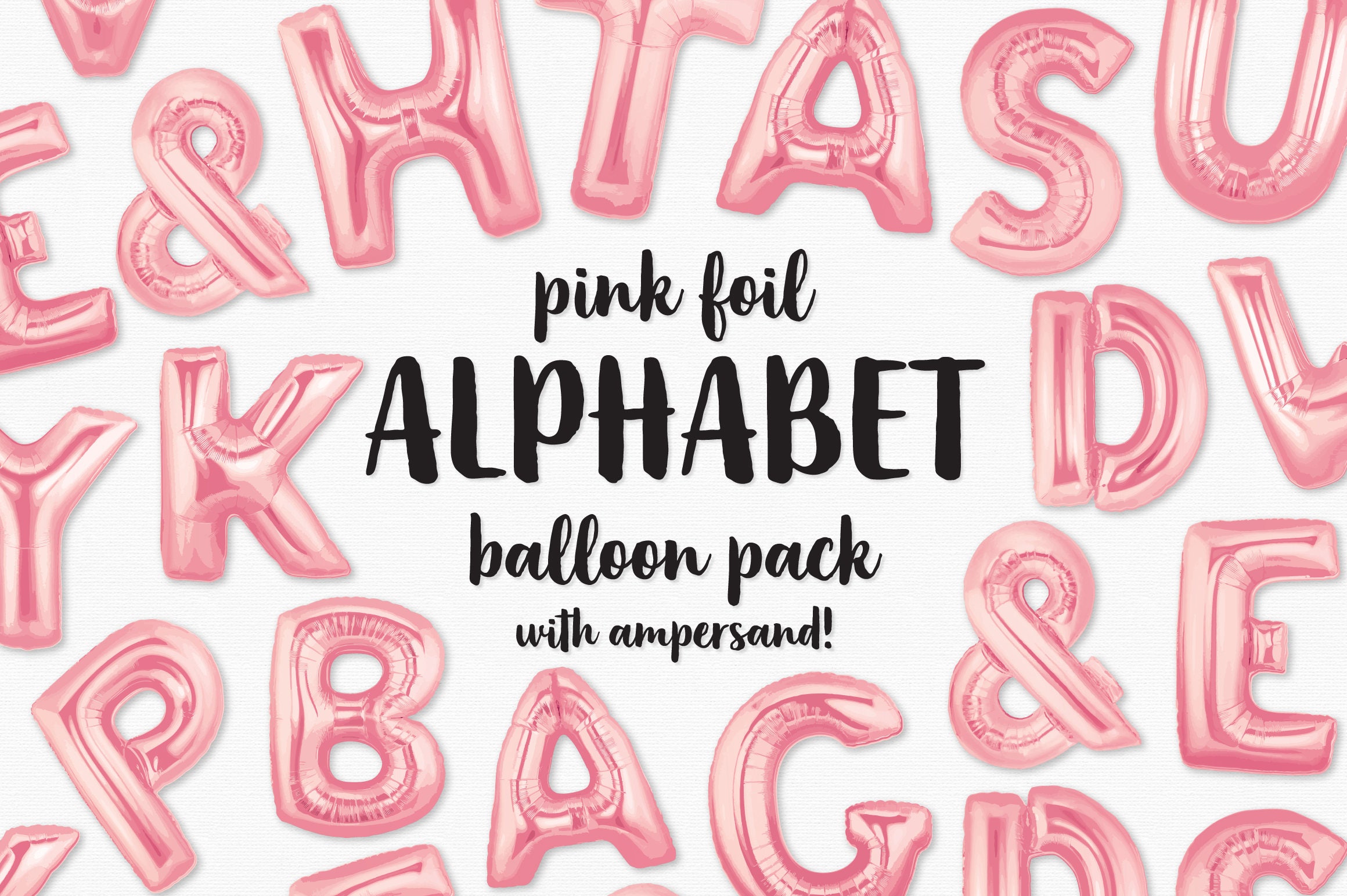 Pink Foil Balloon Letters Clip Art - Pink Letters - Balloon Party ...