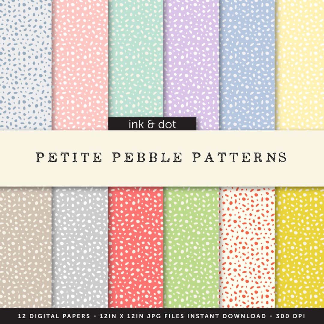 Petite Pebble Patterns Digital Paper - Small Pattern Digital Paper Pack ...