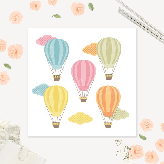 Cute Hot Air Balloon Clipart Border