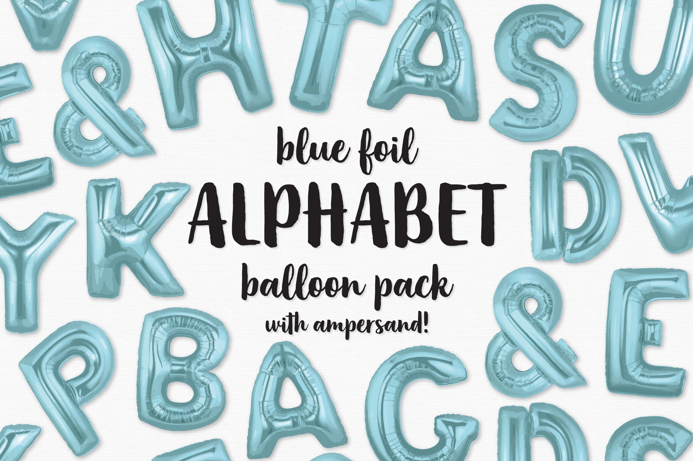 Blue Foil Balloon Letters Clip Art - Blue Letters - Balloon Party ...