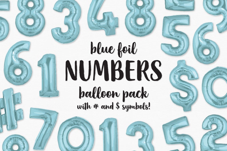 Blue Foil Balloon Numbers Clip Art - Blue Numbers - Balloon Party ...