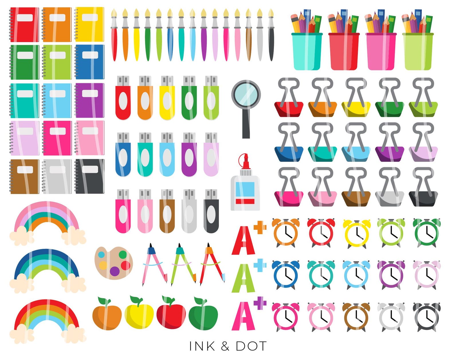 Back to School Clipart Bundle, Classroom Supplies Clipart, Teacher ...