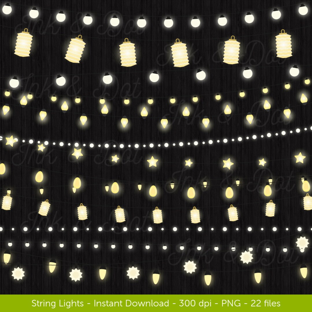 Fairy Lights Clip Art: Holiday String Lights, Scrapbooking (instant ...