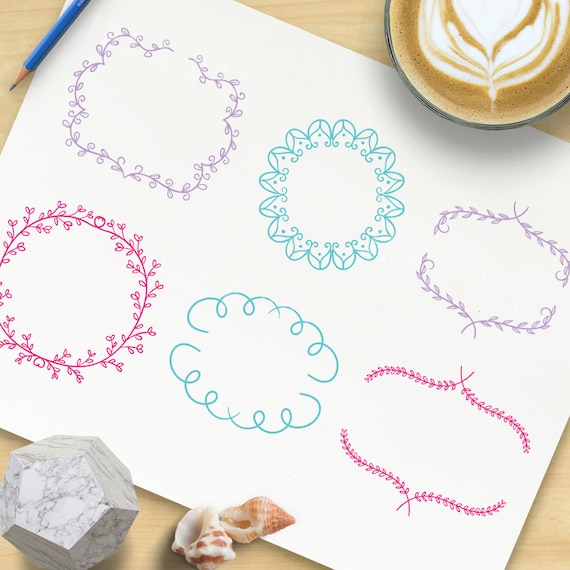 Cute Doodle Frames Clip Art Digital Frame Clipart Cute - Etsy