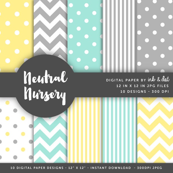 Mint Yellow Gray - Etsy