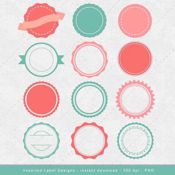 Badges Frames Clip Art Digital Sticker clipart Scrapbook | Etsy
