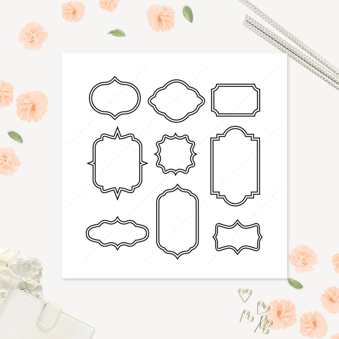 Frame Clip Art, Simple Frame Digital Clipart, Vintage Frames, Cute ...